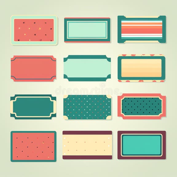 Set of Blank Label,flat Design. Generative AI Stock Illustration ...