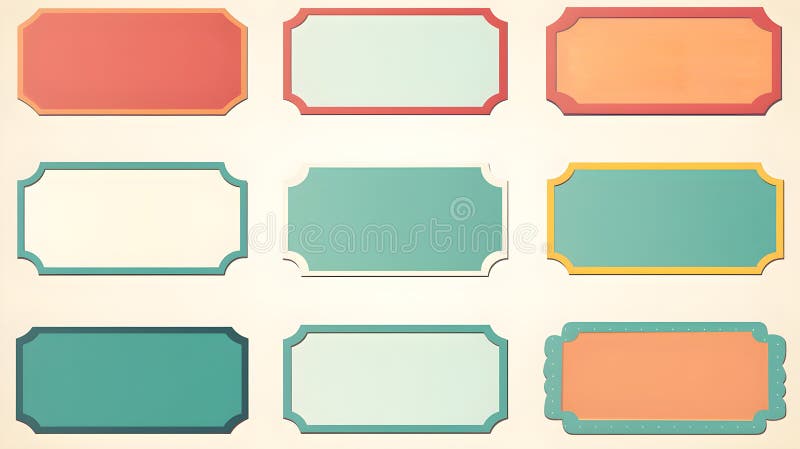Set of Blank Label Flat Design Vector Graphic by Generative AI Stock ...