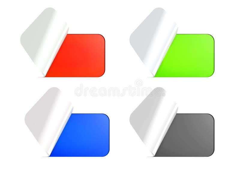 Set of Blank Labels, Rounded Corners Stock Illustration - Illustration ...