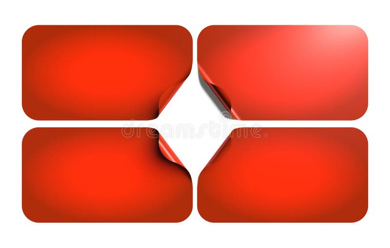 Set of Blank Labels, Rounded Corners Stock Illustration - Illustration ...