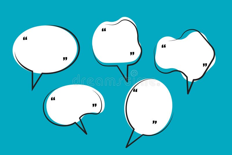 Set of Blank Minimalistic Speech Bubbles with Quotation Mark. for ...