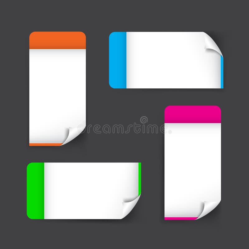 Set of Blank Note Tag Paper Stock Vector - Illustration of object ...