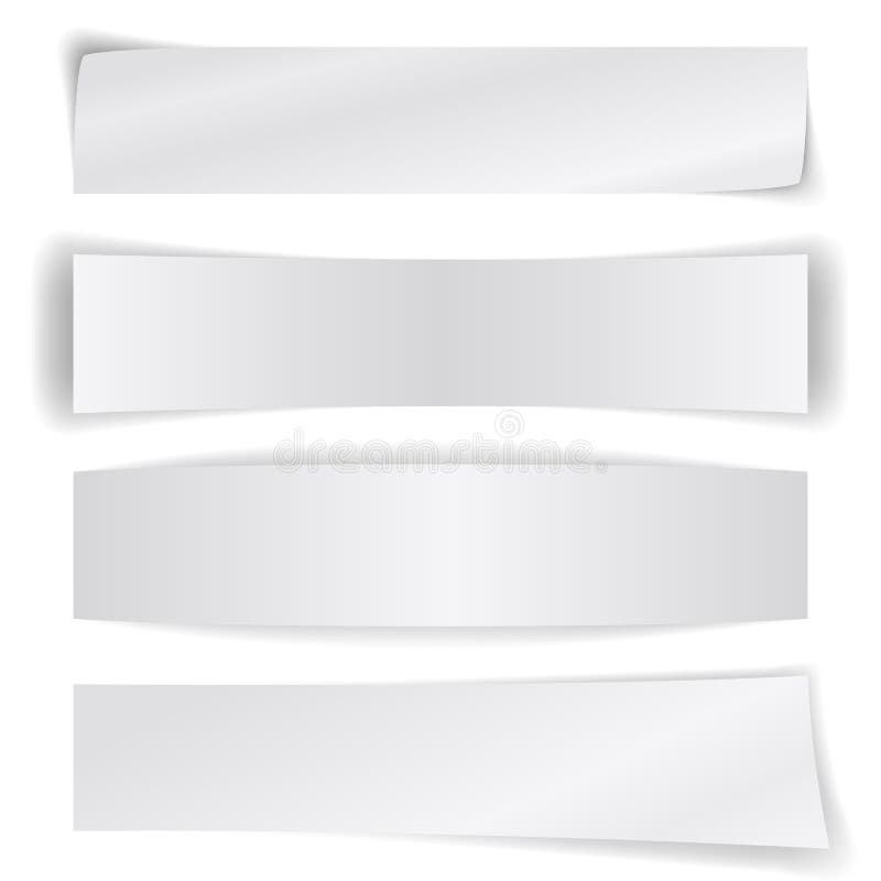 Set of Blank Paper Banners with Realistic Shadows Stock Vector ...