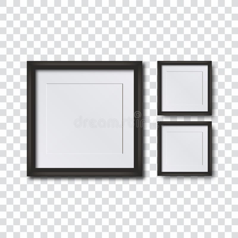 Set of Realistic Photo Frames on Transparent Background. Vector Stock ...