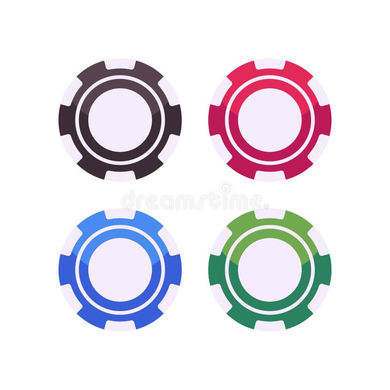 Set of Blank Poker Chips. Casino Flat Illustration Stock Vector ...