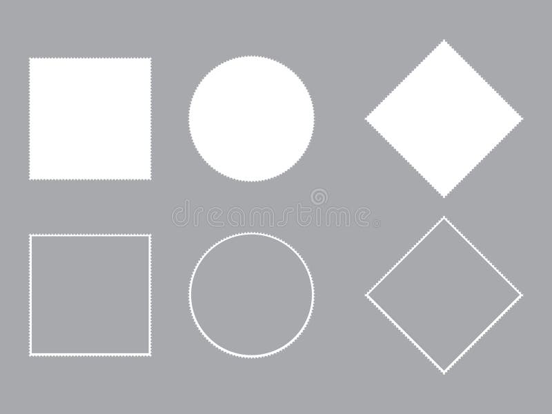 Set Blank Postage Stamp in Different Shape Stock Illustration ...