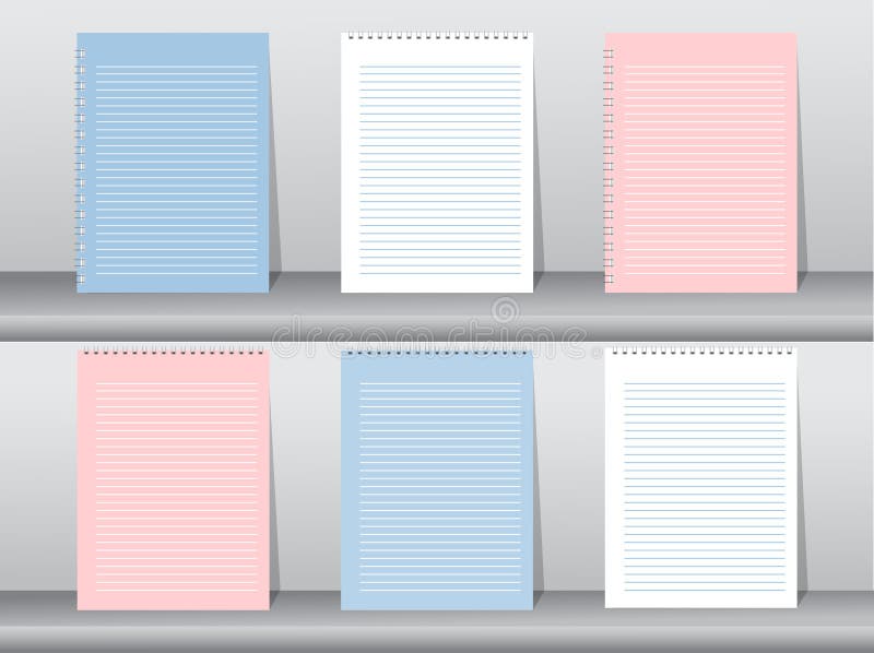 Set of Blank Realistic Spiral Notepad Notebook,sketch, Illustration ...