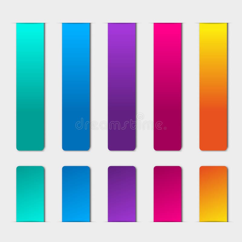 Set of Blank Rectangle Labels Stock Illustration - Illustration of ...