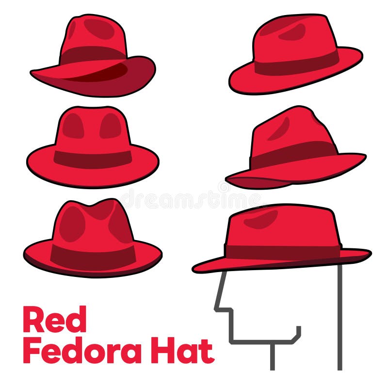 Template Fedora Wide Brim Hat Vector Illustration Flat Sketch Design Outline Stock Vector ...