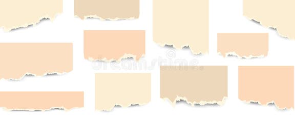 Set of Blank Ripped Paper Notes. Empty Memo Templates with Rough Edges ...