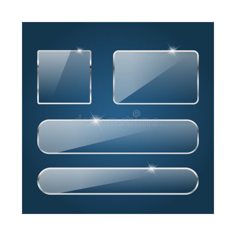 Set of Blank Shiny Glass Web Buttons Stock Vector - Illustration of ...