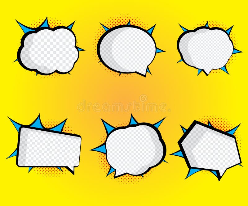 Set of Blank Speech Bubble Pop Art, Comic Book Stock Vector ...