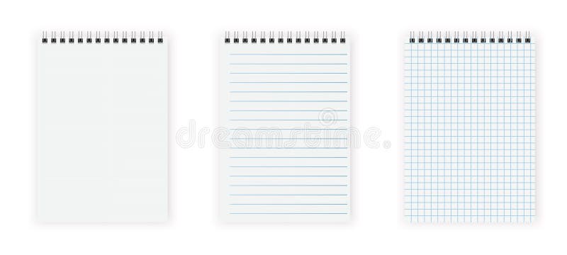 Set of Blank Spiral Notepad Notebook Stock Vector - Illustration of ...