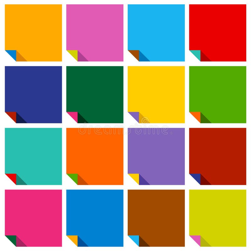 Set of 16 blank squares stock vector. Illustration of colorful - 78672493