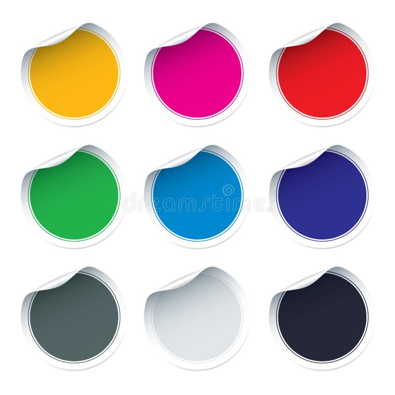 Set of for blue stickers stock illustration. Illustration of empty ...