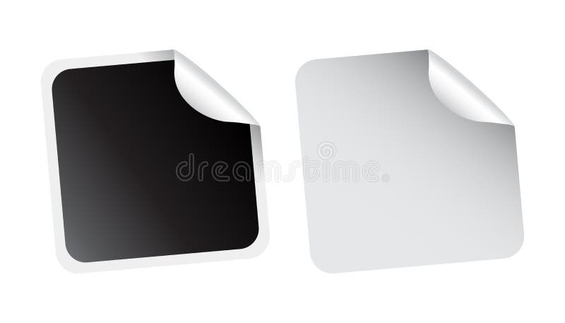Set of Blank Stickers. Empty Promotional Labels. Vector Illustration ...