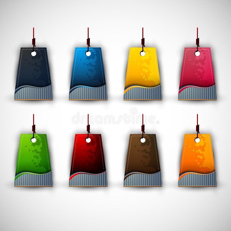 Set of Blank Tags| Labels of Different Colors Stock Vector ...