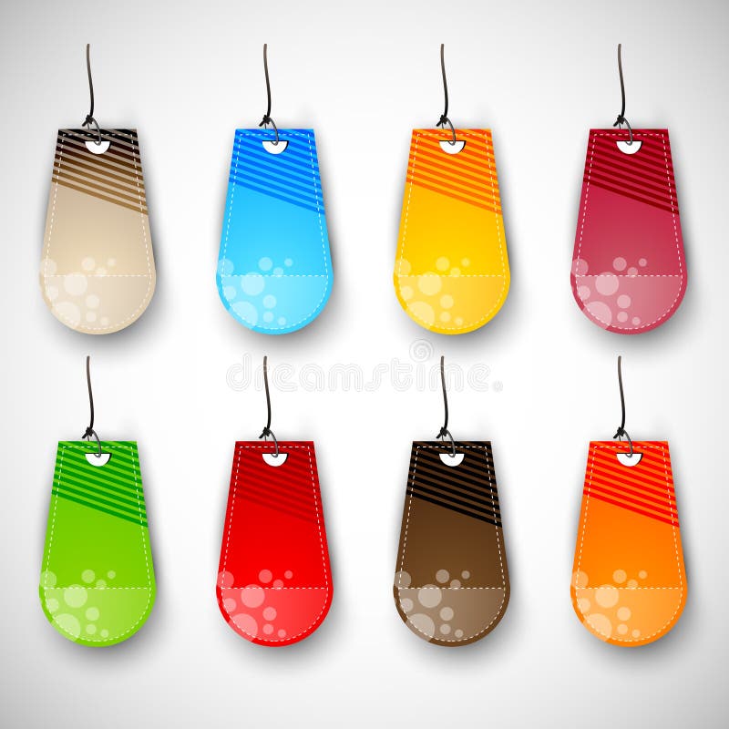 Set Of Blank Tags| Labels Of Different Colors Stock Vector ...