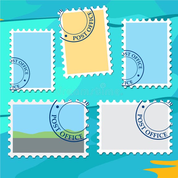Set of Blank Template in the Form of Postage Stamps Stock Vector ...