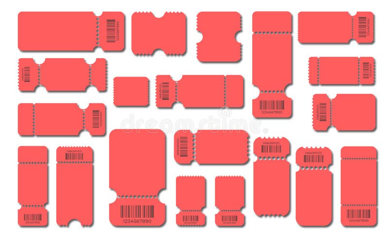 Set Blank Ticket Template. Color Red . Concert Tickets, Lottery Coupons ... Set Blank Ticket Template. Color Red . Concert Tickets, Lottery Coupons ...