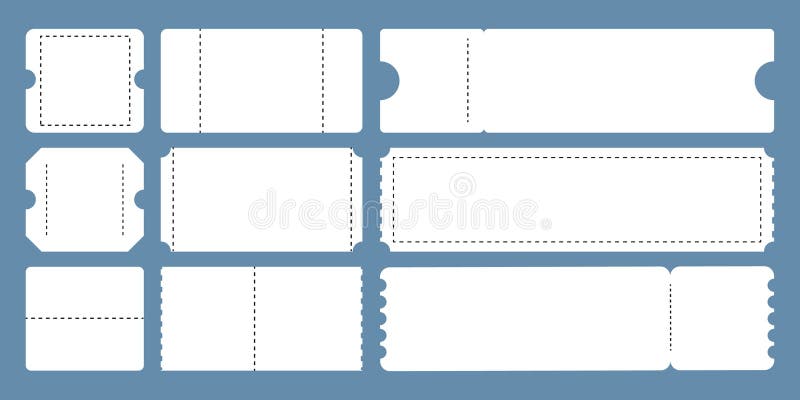 Set of Blank Ticket Template. Vector Illustration Stock Vector ...