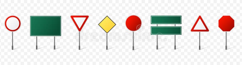 Set of Blank Traffic Road Sign with Shadow. Vector Illustration Stock ...