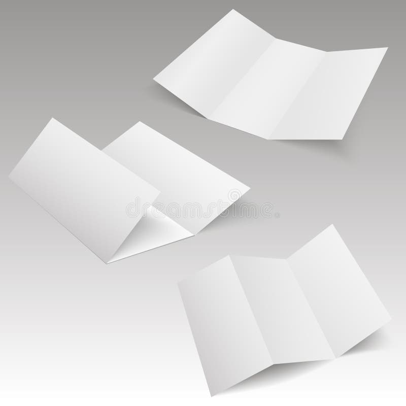 Blank Trifold Paper Brochure Mockup. Object for Design and Branding ... Blank Trifold Paper Brochure Mockup. Object for Design and Branding ...