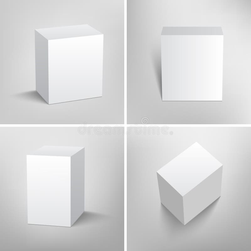 Set Vector Blank White Boxes on White Stock Vector - Illustration of ...