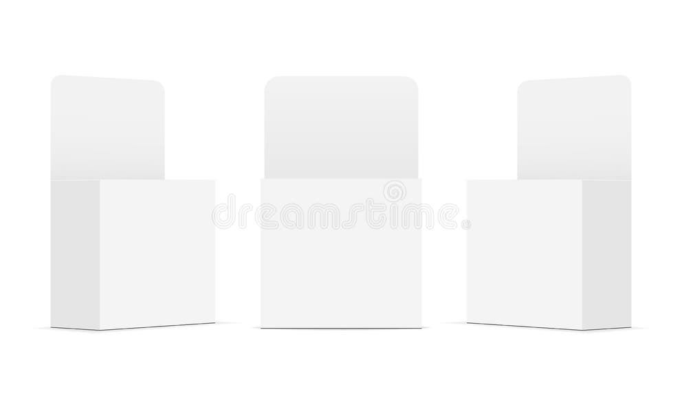 Set of Blank White Packaging Boxes with Rounded Top Stock Vector ...