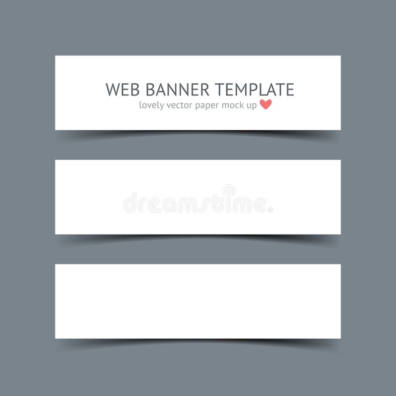 Set of Blank White Paper Banners Stock Vector - Illustration of ...