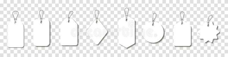 Set Blank White Paper Price Tags or Gift Tags. Stock Vector ...