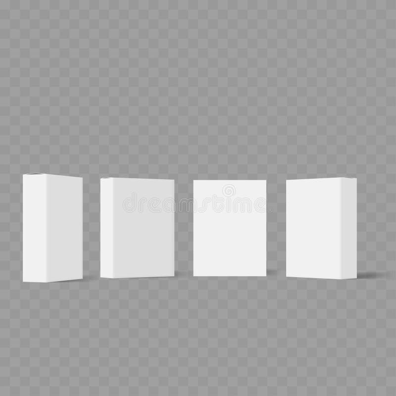 Set of Blank White Product Box Mockups from Various Angles .Vector ...