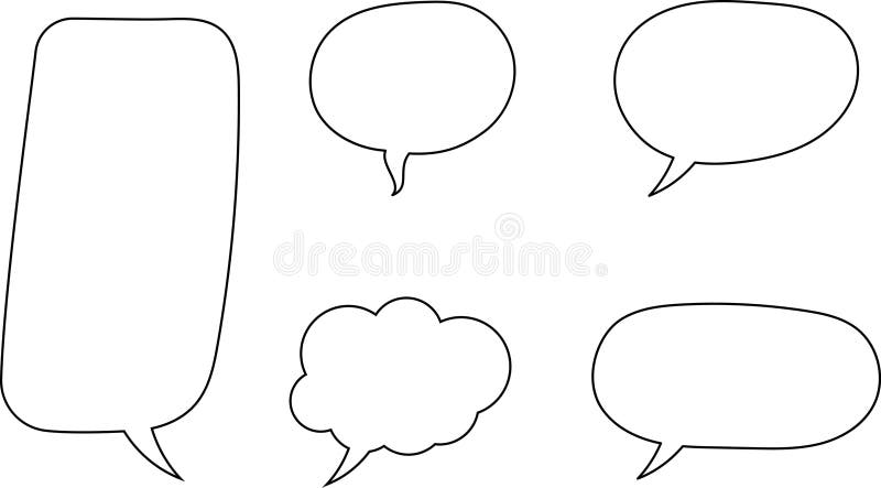 Set of Blank White Speech Bubble in Flat Design, Chatting Box, Message ...
