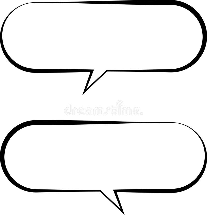 Set of Blank White Speech Bubble in Flat Design, Chatting Box, Message ...