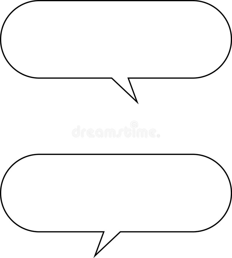Set of Blank White Speech Bubble in Flat Design, Chatting Box, Message ...