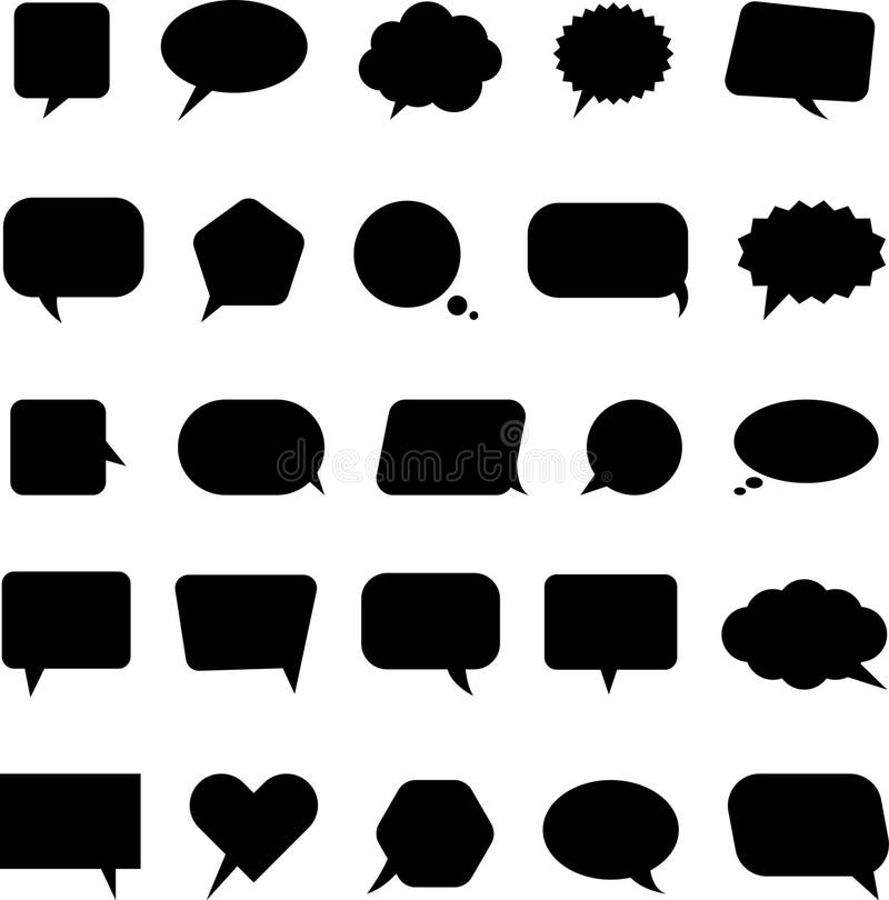 Blank Empty White Speech Bubbles. Blank Speech Circle Bubble Chat ...