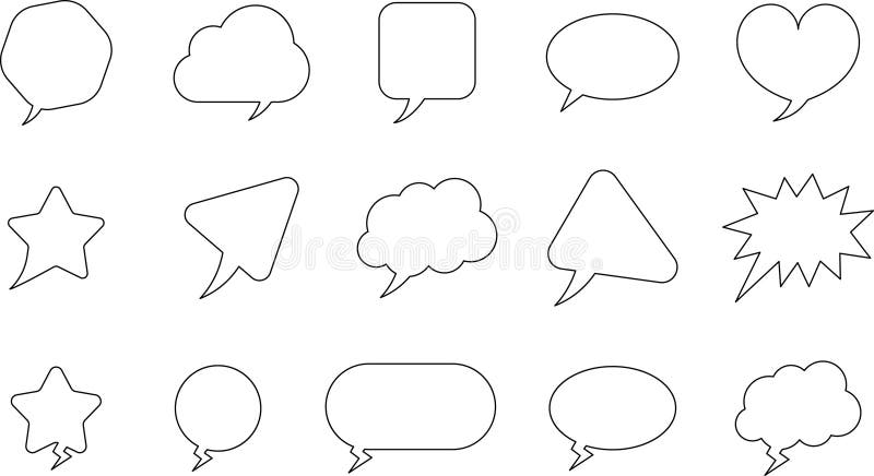 Set of Blank White Speech Bubble in Flat Design, Chatting Box, Message ...