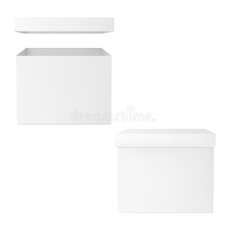 Set of Blank White Square Boxes Open and Closed Vector Stock Vector ...