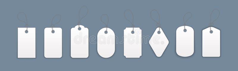 Blank white tags stock vector. Illustration of border - 177855530