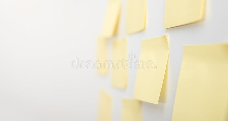 Set of Blank Yellow Sticky Notes. Business People Meeting and Use Post ...