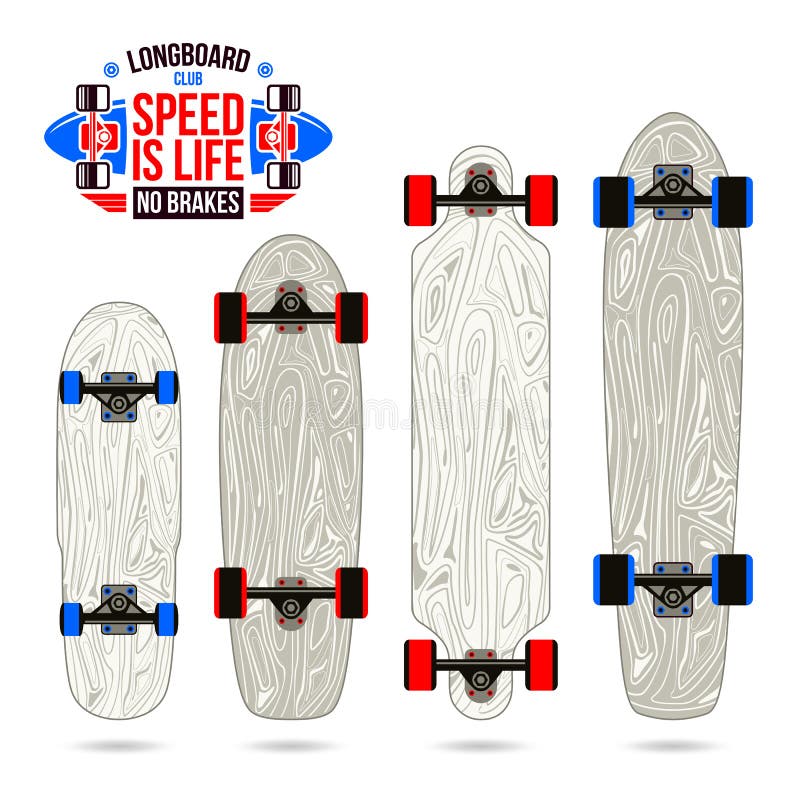 Set of Blanks Variety Form Longboards Stock Vector - Illustration of ...