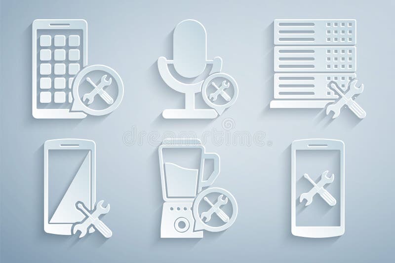 Set Blender Service, Database Server, Smartphone, Microphone and Mobile ... Set Blender Service, Database Server, Smartphone, Microphone and Mobile ...