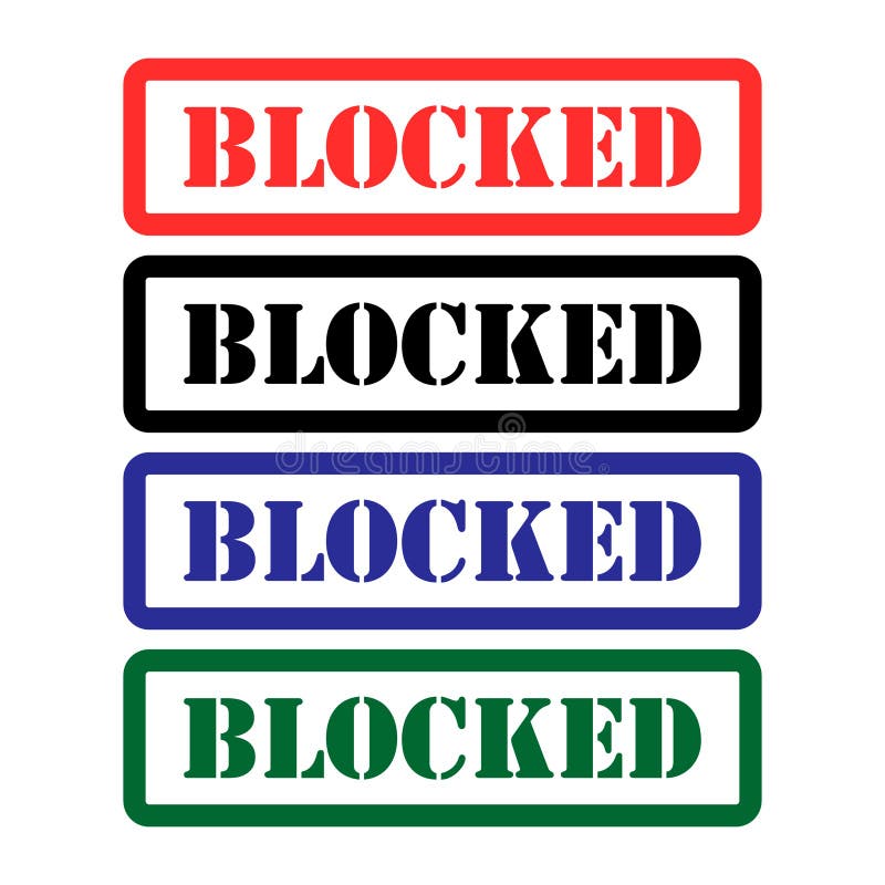 Blocked Stamp Symbol, Label Sticker Sign Button, Text Banner Vector ...