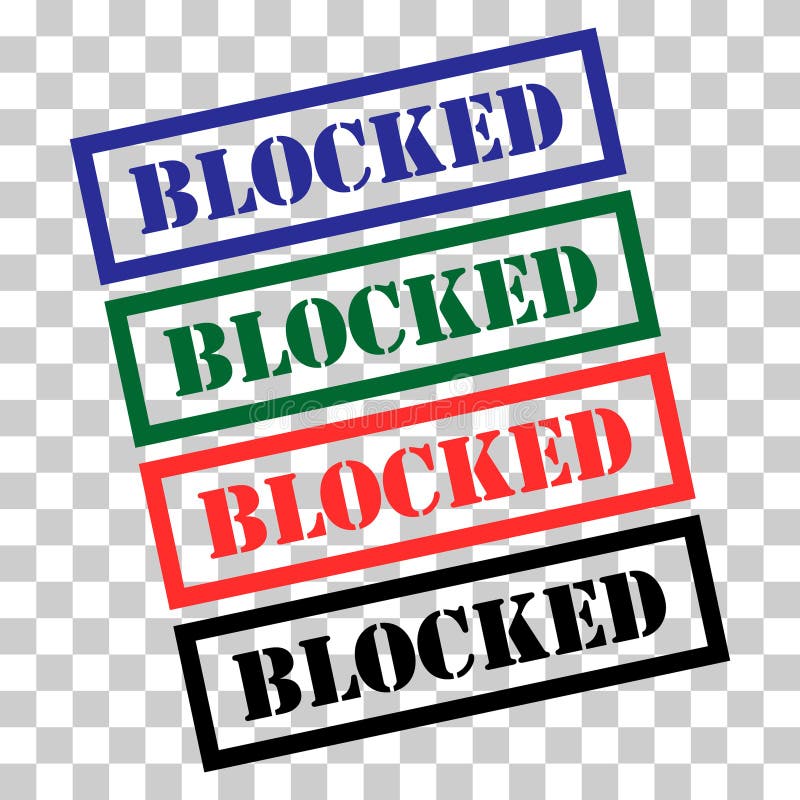 Set of Blocked Stamp Symbol, Label Sticker Sign Button, Text Banner ...