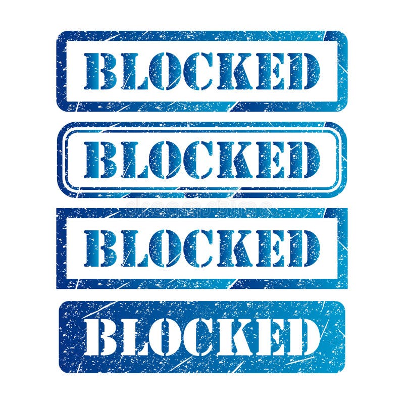 Blocked Stamp Symbol, Label Sticker Sign Button, Text Banner Vector ...