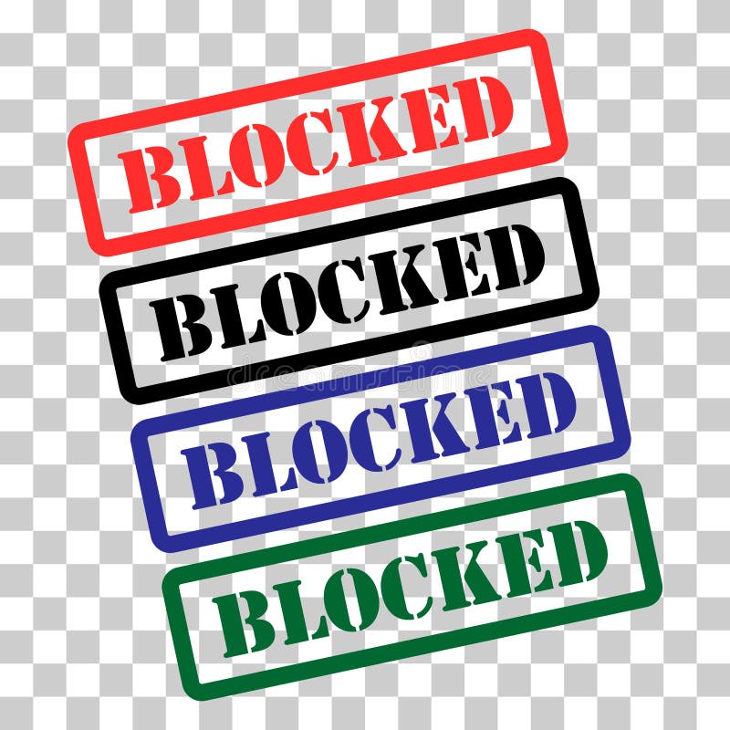 Blocked Stamp Symbol, Label Sticker Sign Button, Text Banner Vector ...
