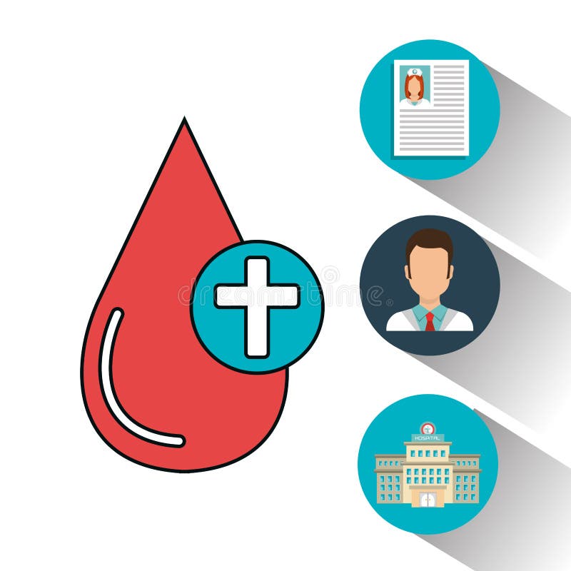 Set Blood Drop Services Medical Isolated Stock Illustration ...