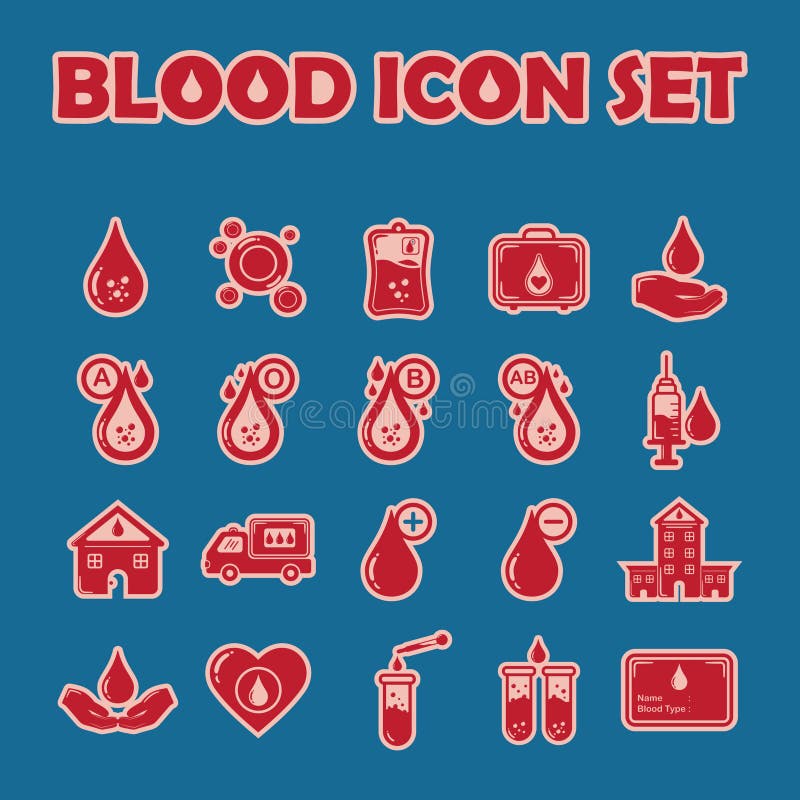 Set of Blood Icons. Vector Illustration Decorative Design Stock Vector ...