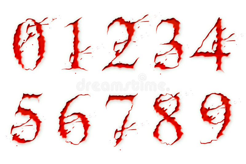 Set Of Blood Liquid Numbers Stock Illustration - Image: 25615222