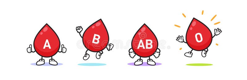 A Set of Blood Type. Isolated Vector Illustration Stock Illustration ...